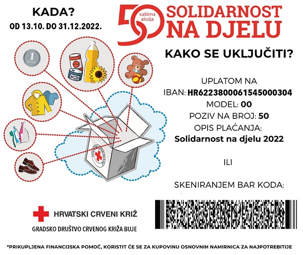 Crveni križ Bujštine u akciji „Solidarnost na djelu“ skuplja donacije ...